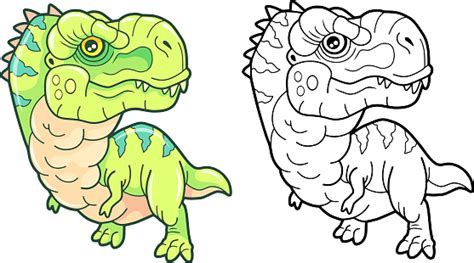 ไดโนเสาร์ Tyrannosaurus สมุดระบายสี ภาพประกอบสต็อก ดาวน์โหลดรูปภาพตอนนี้ Cretaceous