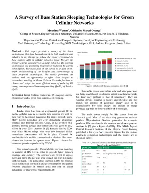 Pdf A Survey Of Base Station Sleeping Technologies For Green Cellular Networks
