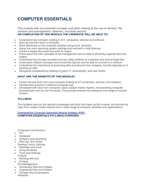Computer Essentials Pdf