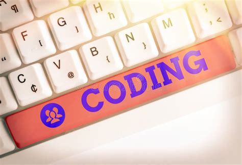 Handwriting Text Coding Concept Meaning Assigning Code To Something For Classification
