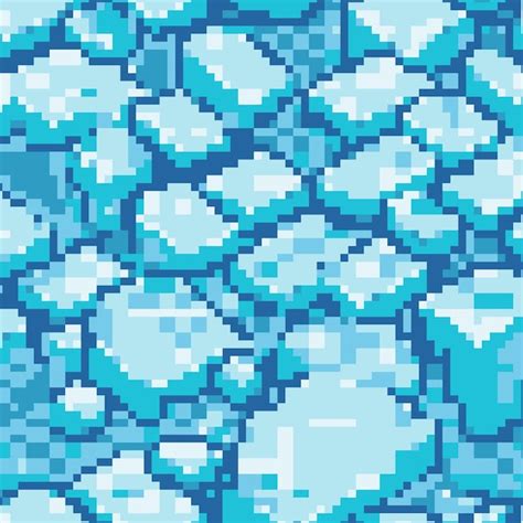 Premium Vector Ice Pixel Blocks Background Pattern Retro Console Game Level Cubic Pixel Tex