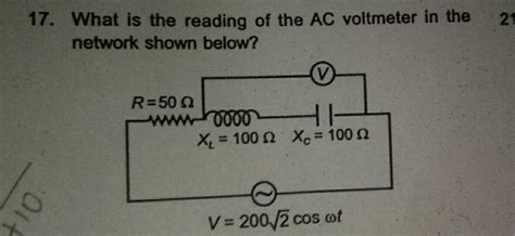 The Reading Shown In Ac Voltmeter V When S Is Moved To B Is