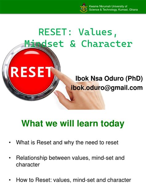 Reset Values Mindset And Character 2022 Final Pdf Mindset Integrity