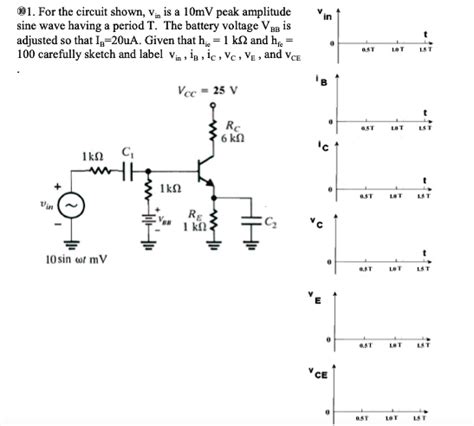 VIDEO Solution For The Circuit Shown Vis A MV Peak Amplitude Sine Wave Having A Period T