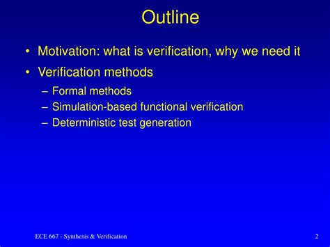 ppt ece 667 spring 2011 synthesis and verification of digital systems powerpoint presentation