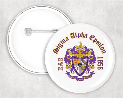 Sigma Alpha Epsilon Classic Crest Button Greek Gear