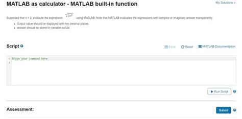solved matlab as calculator matlab built in function my