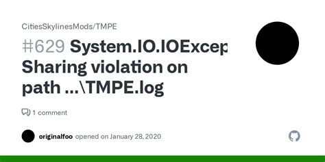Systemioioexception Sharing Violation On Path Tmpelog · Issue