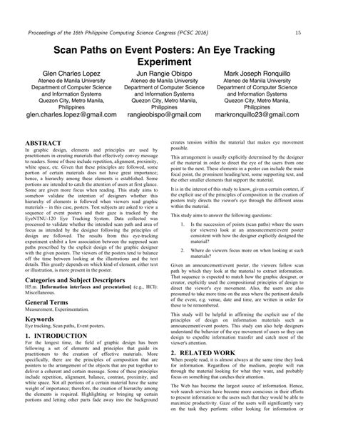 Pdf Scan Paths On Event Posters An Eye Tracking Experiment