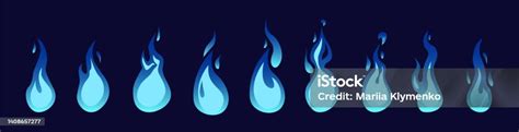 푸른 불꽃 화재 애니메이션 스프라이트 게임용 애니메이션 0명에 대한 스톡 벡터 아트 및 기타 이미지 0명 개체 그룹 검은색 Istock