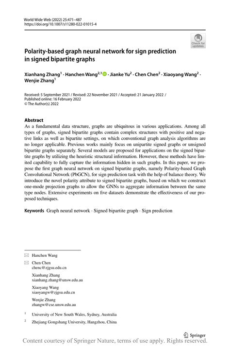 Pdf Polarity Based Graph Neural Network For Sign Prediction In Signed