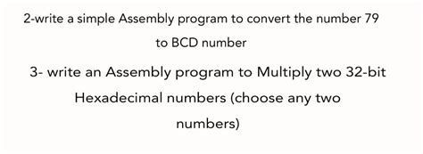 Answered 2 Write A Simple Assembly Program To Bartleby