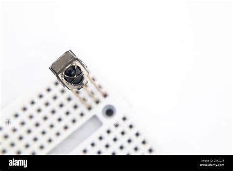 An Ir Receiver Embedded In A Project Board On A White Background This Part Is Used For Diy
