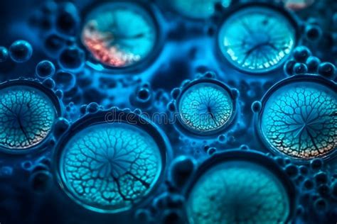 Cells Under The Microscope Neural Network Ai Generated Stock Illustration Illustration Of