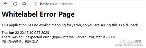 Springboot 限流方案 Csdn博客