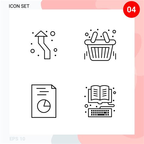 Vector Pack Of 4 Icons In Line Style Creative Outline Pack Isolated On White Background For Web