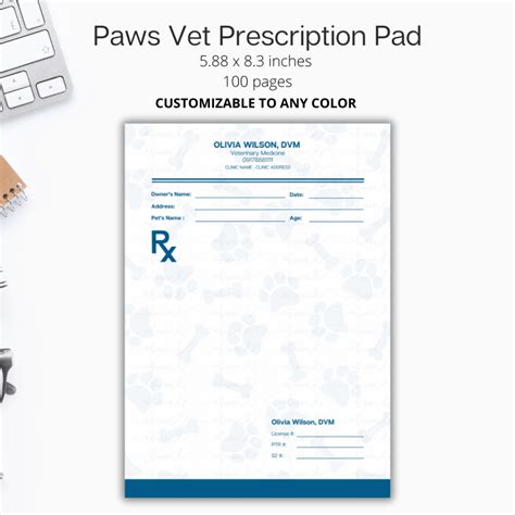 Vet Prescription Pad Template