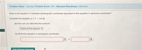 Solved What Is The Equation In Cartesian Rectangular