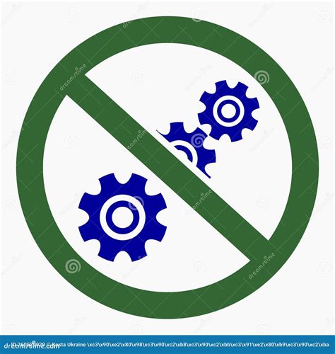Gear Icon Crossed Out In A Circle Repair Ban Do Not Repair Stock Vector Illustration Of Flat