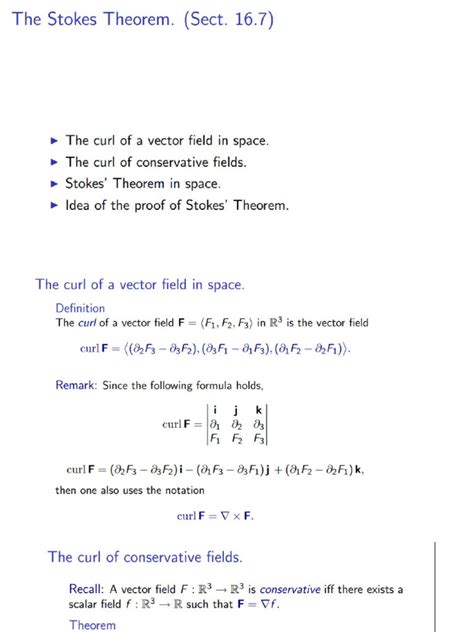 Stokes Theorem Pdf