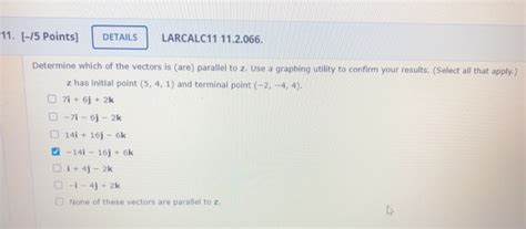 solved 11 [ 15 points details larcalc11 11 2 066