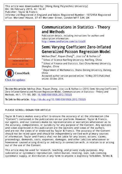 Pdf Semi Varying Coefficient Zero Inflated Generalized Poisson Regression Model