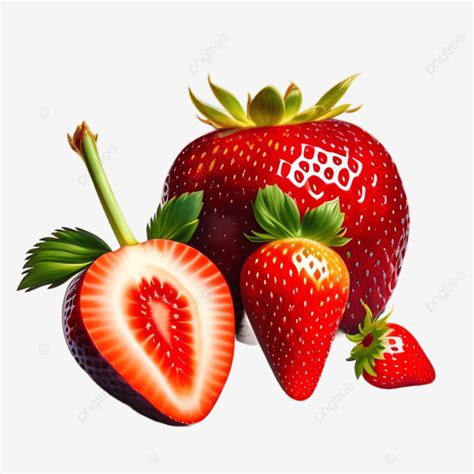 딸기 현실적인 인공 지능 디지털 아트웍 딸기 3d 렌더링 딸기 입체모형 딸기 Png 일러스트 및 Psd 이미지 무료 다운로드 Pngtree