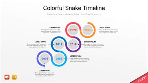 Colorful Snake Timeline PowerPoint Template Free Download Just Free Slide