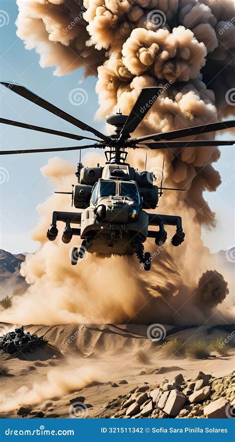 Apache Helicopter Vector Line Art Illustration 265225564