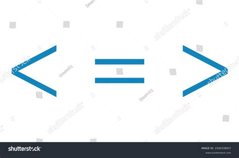 Mathematics Inequality Symbols Greater Than Less Stock Vector Royalty