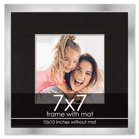 7x7 Frame With Mat Silver 10x10 Frame Wood Made To Display Print Or Poster Measuring 7 X 7