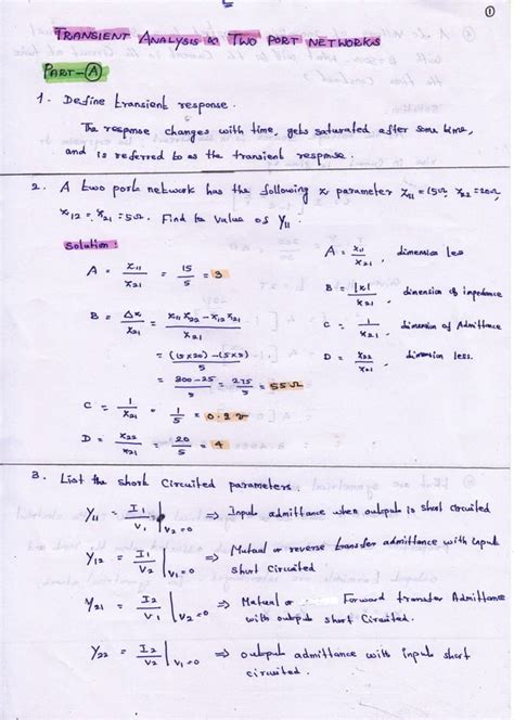 Biomedical Circuits And Networks Transient Analysis And Two Port Networks Pdf
