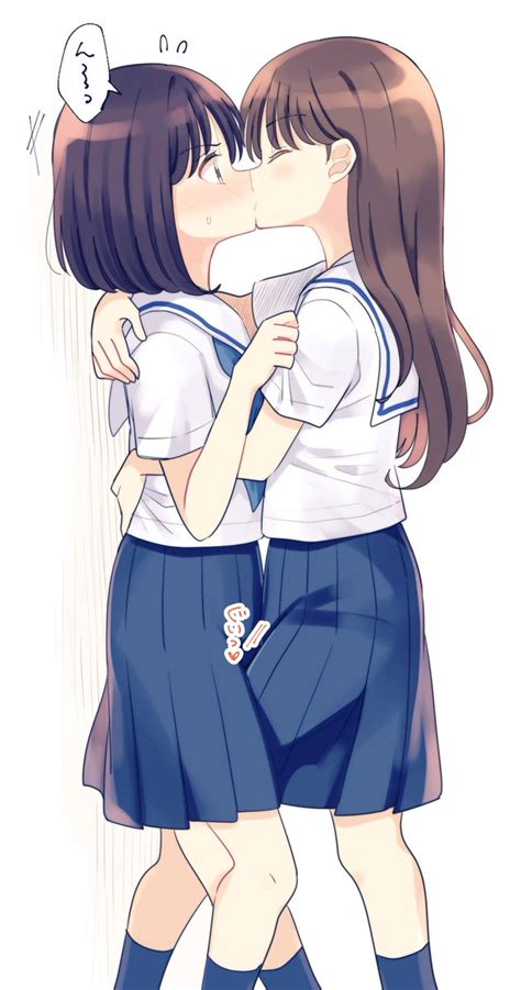 「ホールドされて逃げられないキス 創作百合 」はちこのイラスト