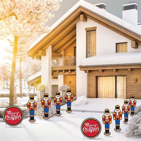 Merry Christmas Nutcracker Pathway Markers 10pc Christmas Yard Art Yard Card Lawn Sign Set Etsy