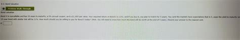 Solved Bond Valuation Chegg