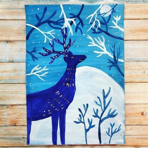 УРОК РИСОВАНИЯ «ОЛЕНЬ В ЗИМНЕМ ЛЕСУ ДЕТСКОЕ ТВОРЧЕСТВО • Поделки и игры для детей ВКонтакте