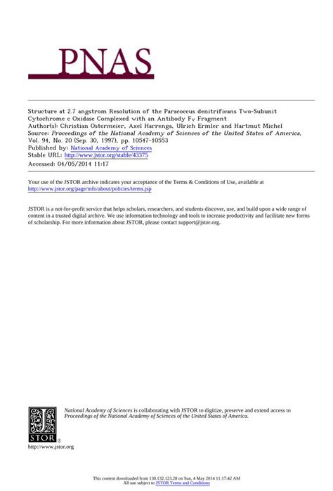 Pdf Structure At 2 7 Angstrom Resolution Of The Paracoccus