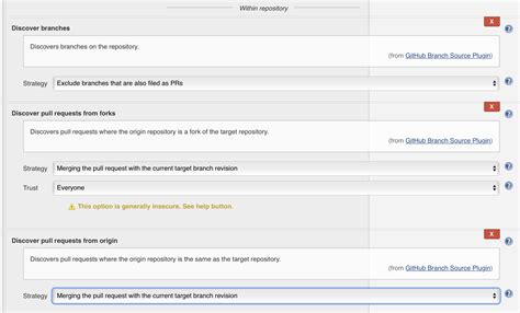 Git Make Jenkins Discover Pr Branch Without Automatically Triggering Build Stack Overflow