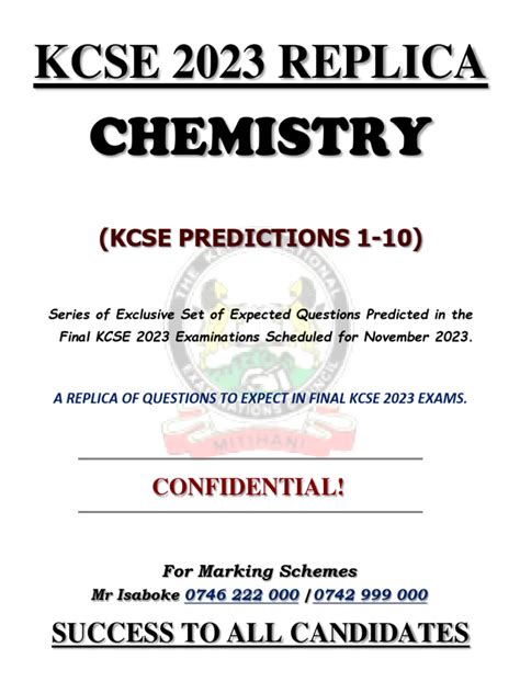 Kcse 2023 Chemistry Replica Pdf Ammonia Solubility