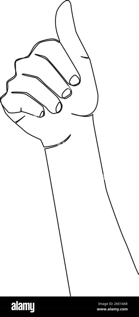 Dessin Continu Dune Seule Ligne Du Geste Du Pouce Vers Le Haut Illustration Vectorielle De