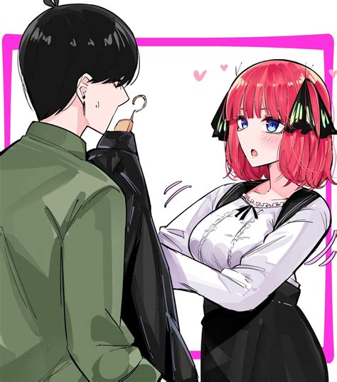 Nakano Nino And Uesugi Fuutarou Go Toubun No Hanayome Drawn By