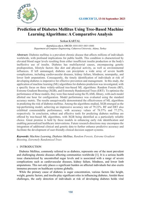Pdf Prediction Of Diabetes Mellitus Using Tree Based Machine Learning