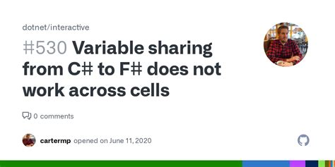 variable sharing from c to f does not work across cells · issue 530 · dotnet interactive · github