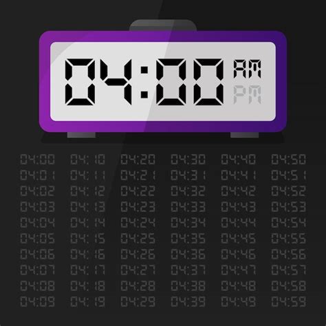 Premium Vector Digital Clock Displaying 4 Oclock With Digital Number Set Eps 10 Free Vector