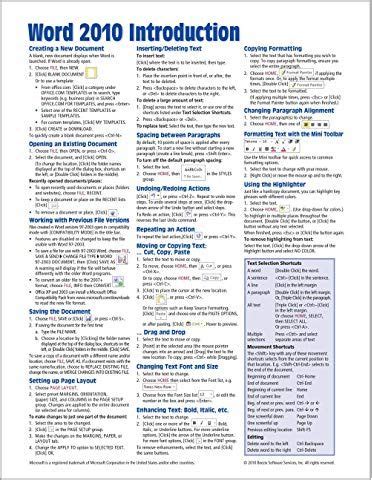 Microsoft Word Formatting Quick Reference Guide Cheat Sheet Of Instructions Tips