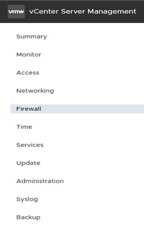 Vcenter Server Appliance Firewall