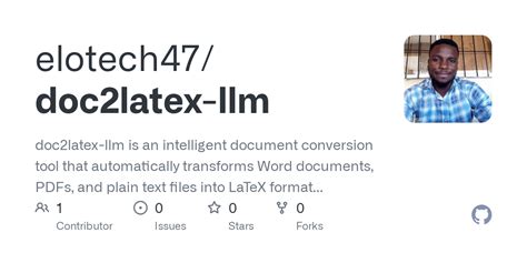 Github Elotech47doc2latex Llm Doc2latex Llm Is An Intelligent