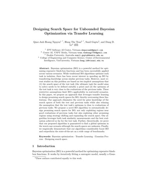 Pdf Designing Search Space For Unbounded Bayesian Optimization Via Transfer Learning