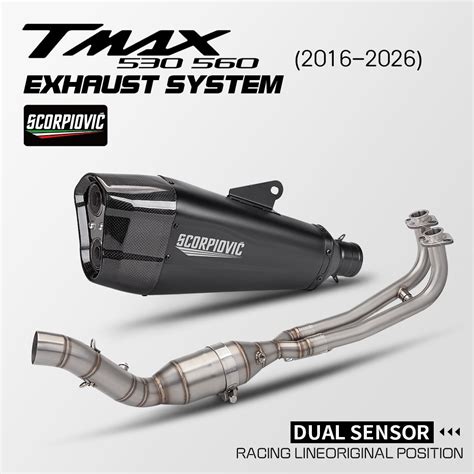 สําหรับ Tmax Tmax530 Tmax560 2016 2026 รถจักรยานยนต์ท่อไอเสียเต็มระบบ