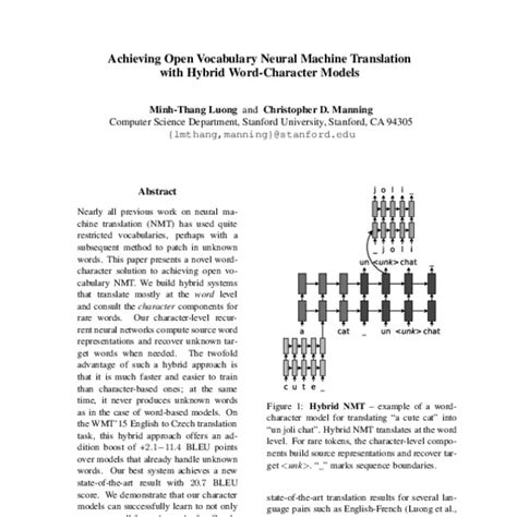 Achieving Open Vocabulary Neural Machine Translation With Hybrid Word